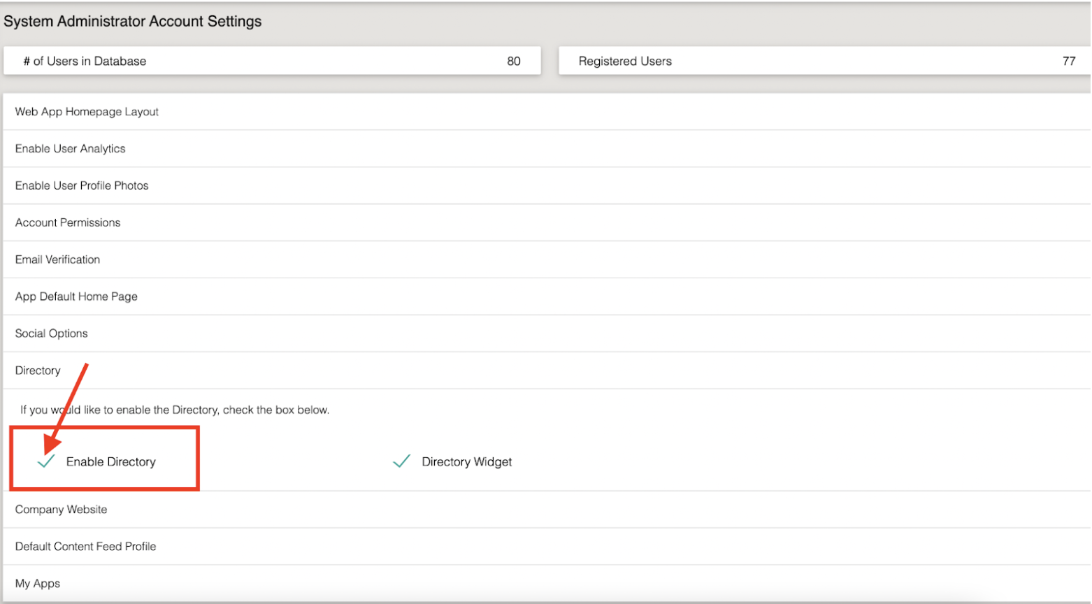 How to Enable a Directory - theEMPLOYEEapp Support Staging